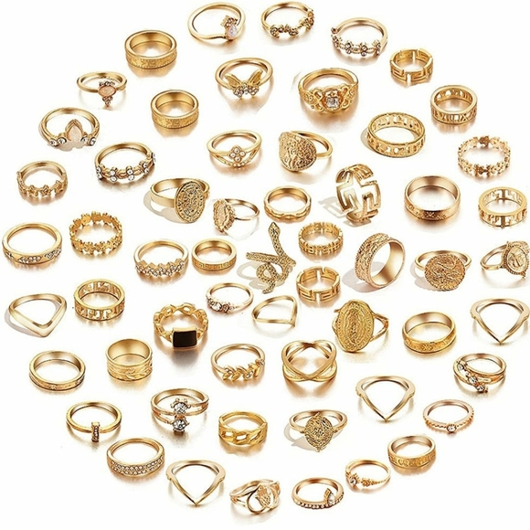 Jewelry | Vintage Gold Punk Rings Set | Poshmark